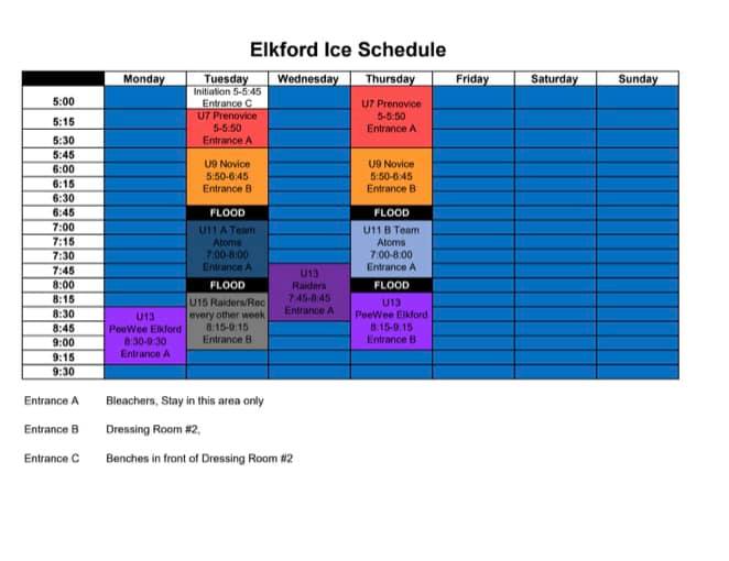 Schedule - Elk Valley Minor Hockey Association